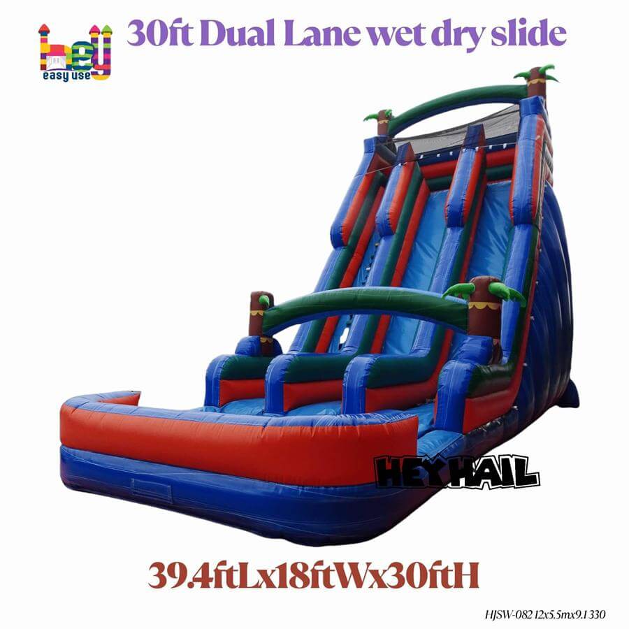 30ft dual lane water slide – Heyhail